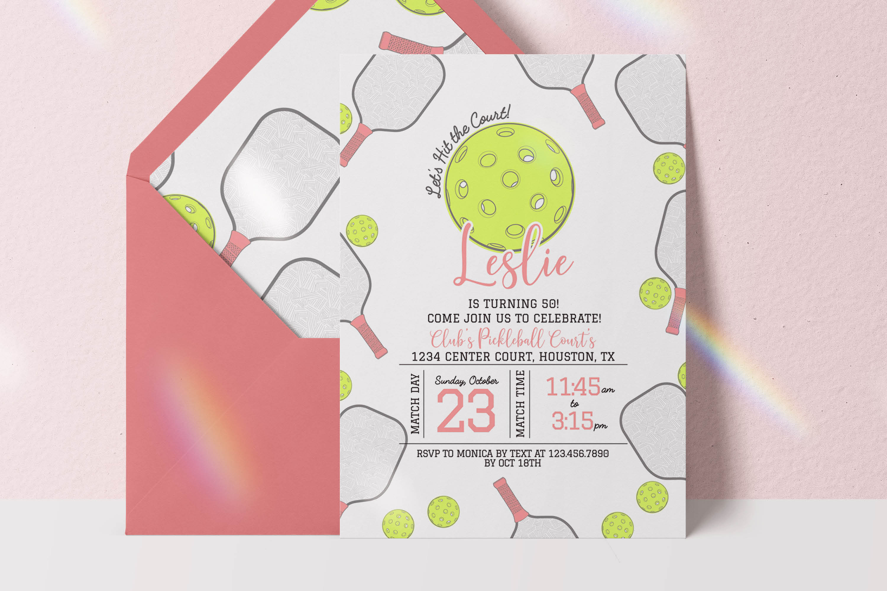 Editable Pickleball Invitation, Pickle Ball Birthday Party Invitation ...