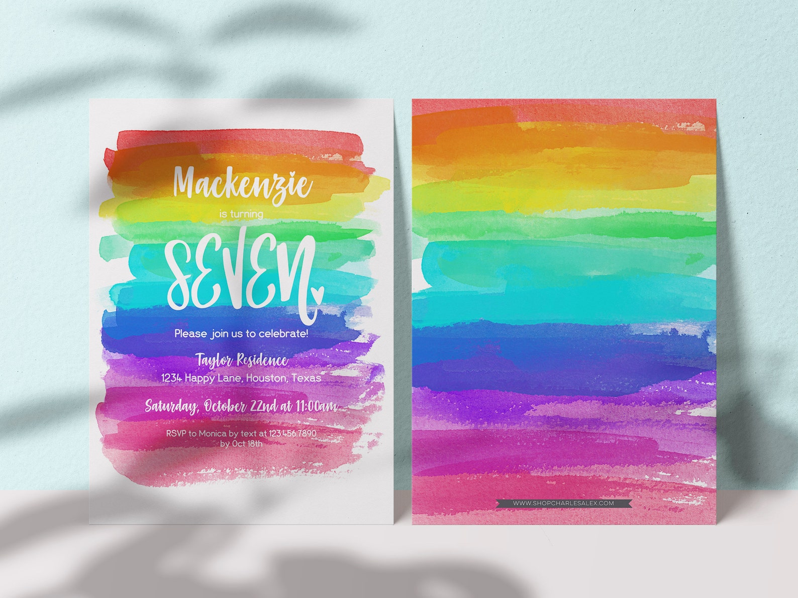 Editable 7th Birthday Invitation Seventh Girl Birthday - Etsy