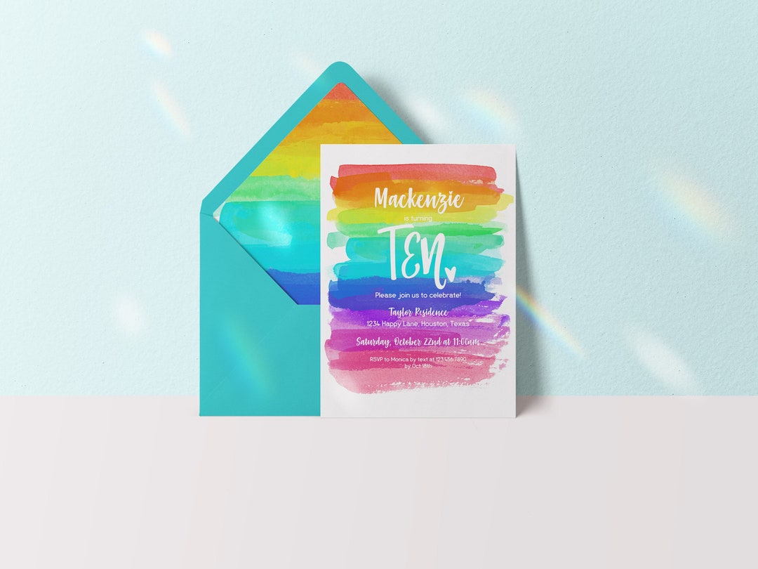 editable-10th-birthday-invitation-tenth-girl-birthday-invite-etsy