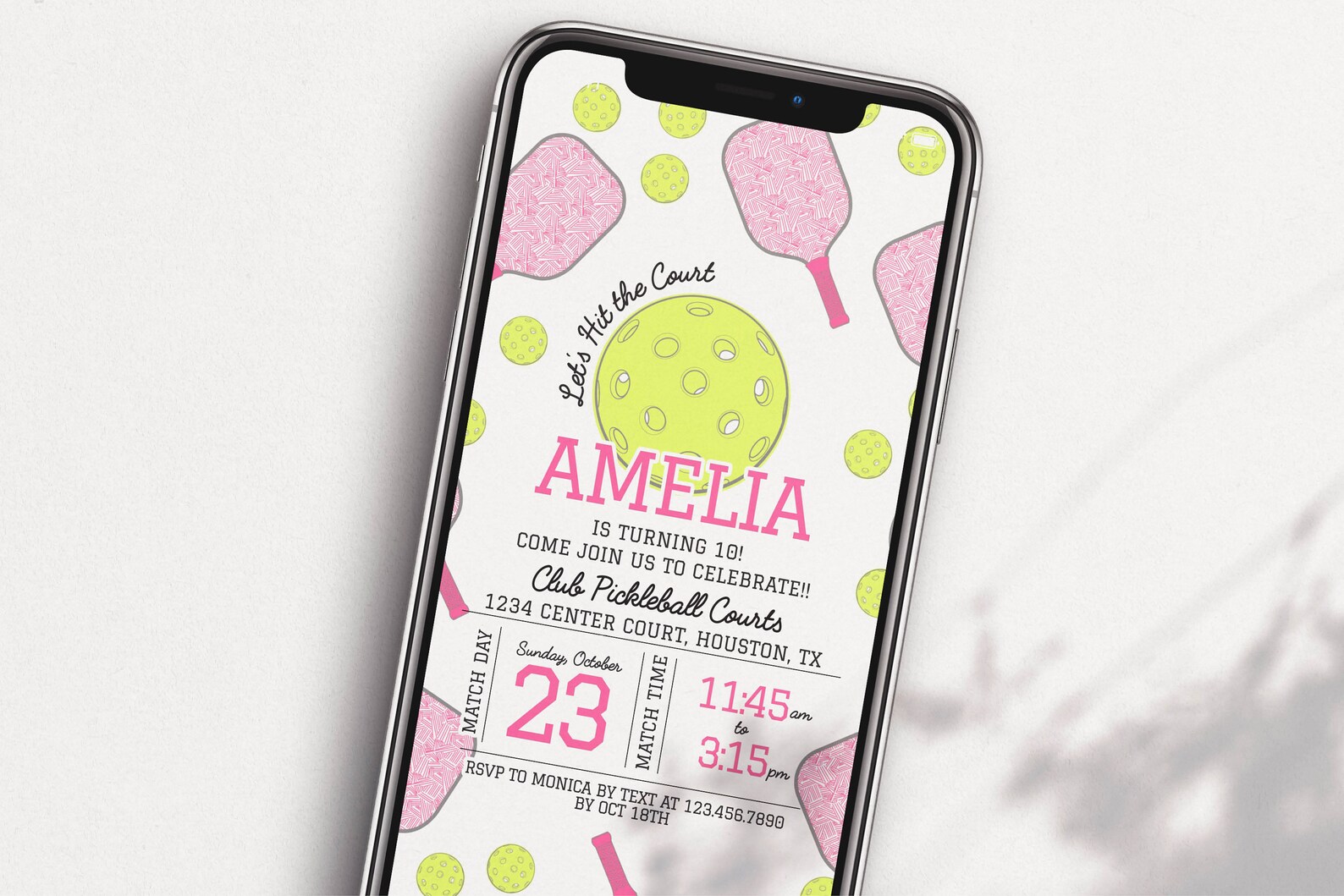 Editable Textable Pickleball Birthday Invitation Pickle Ball Theme ...