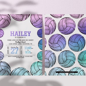 Editable Volleyball Water Bottle Labels Volleyball Birthday Bottle ...