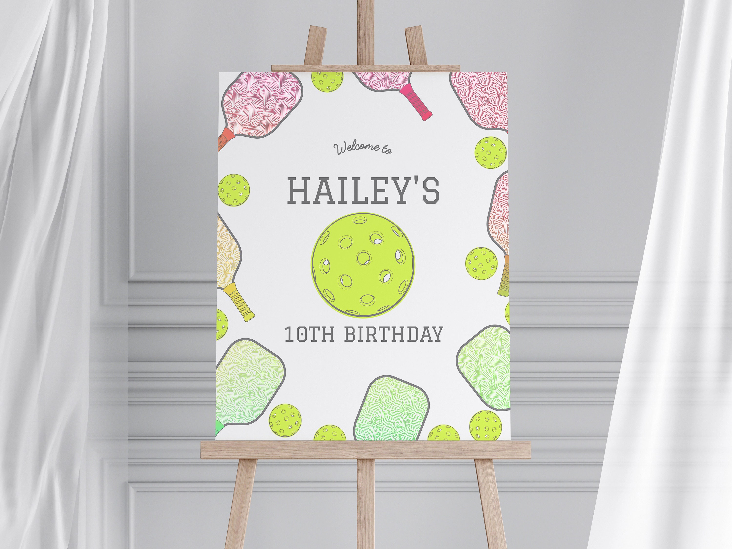 Editable Pickleball Welcome Sign Pickleball Birthday Sign - Etsy