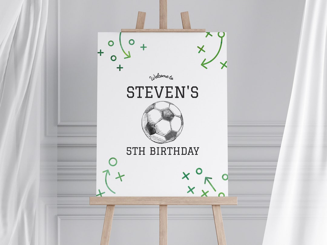 Editable Soccer Welcome Sign, Soccer Birthday Sign, Soccer Birthday ...