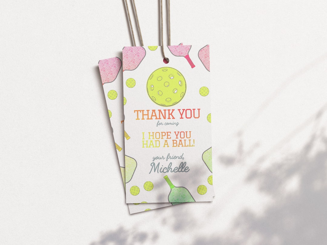 Editable Pickleball Favor Tag Pickleball Birthday Favor Tag Pickleball ...