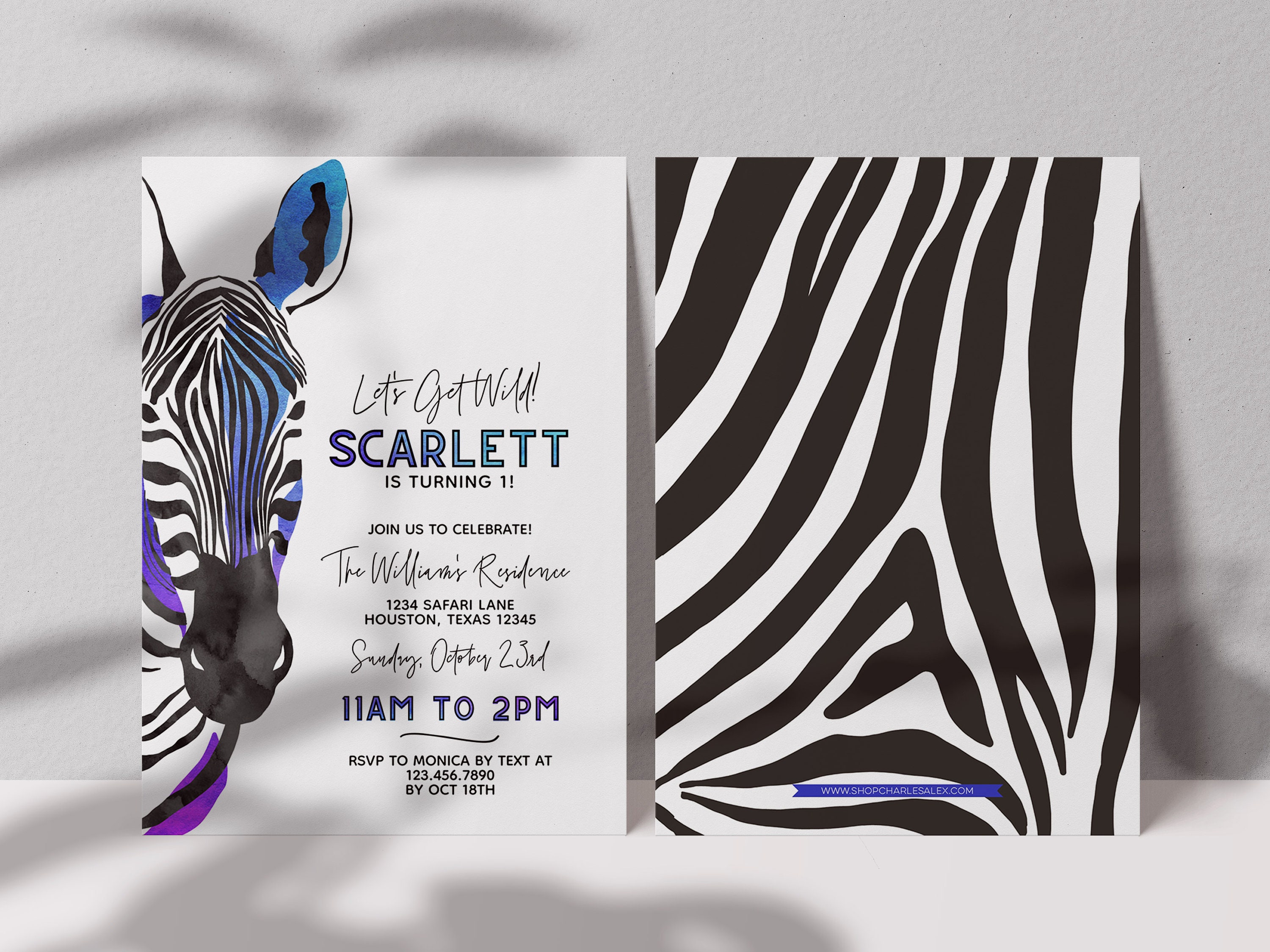 Editable Zebra Birthday Invitation Safari Animals Birthday - Etsy