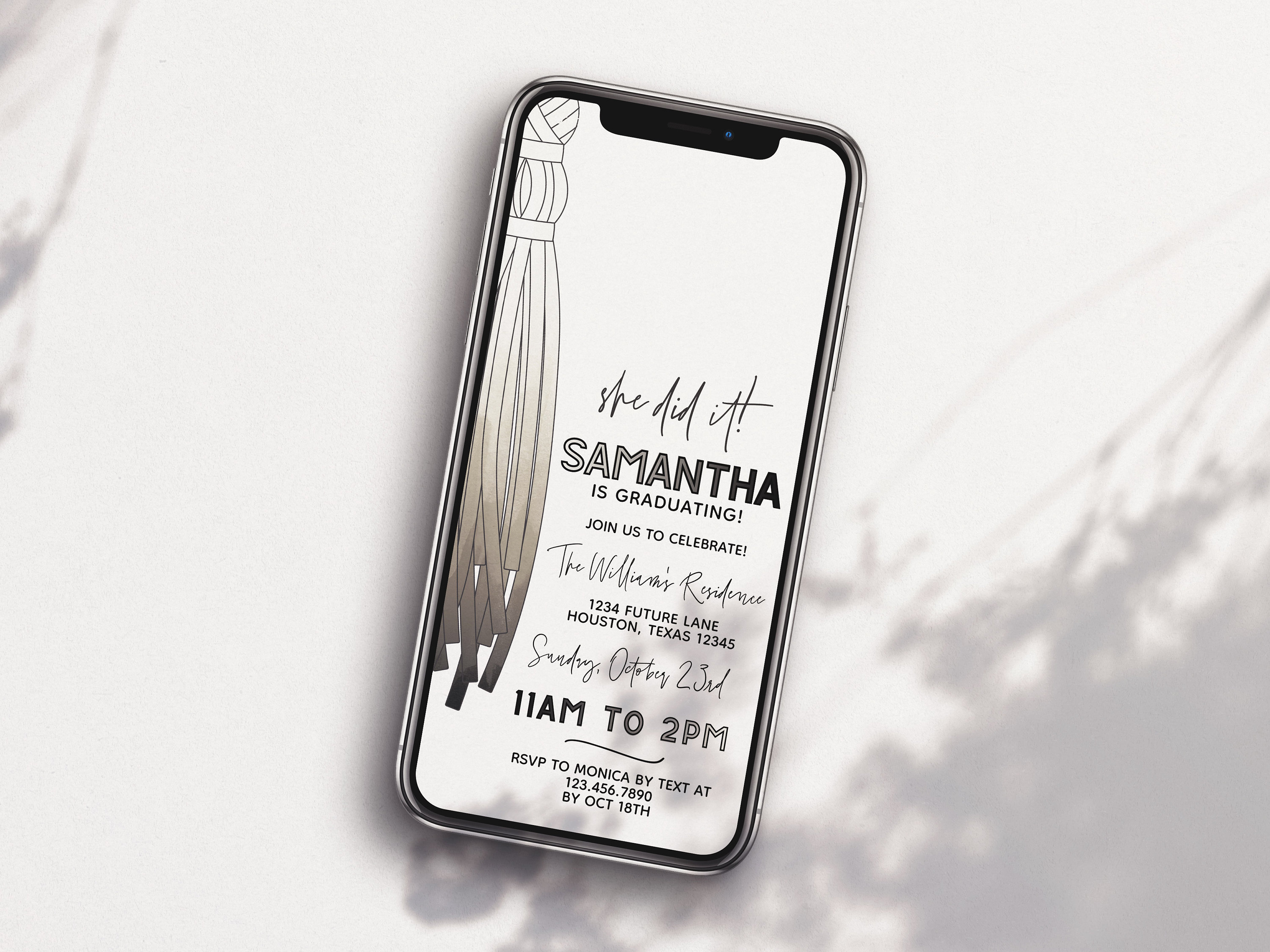 Mobile Graduation Party Invitation, Graduate Party Invitation, Editable ...