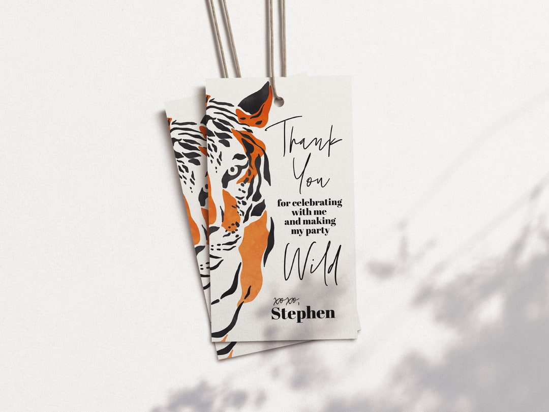 Little Tiger Birthday Favor Tag, Tiger Theme Birthday Favor Tag, Party ...