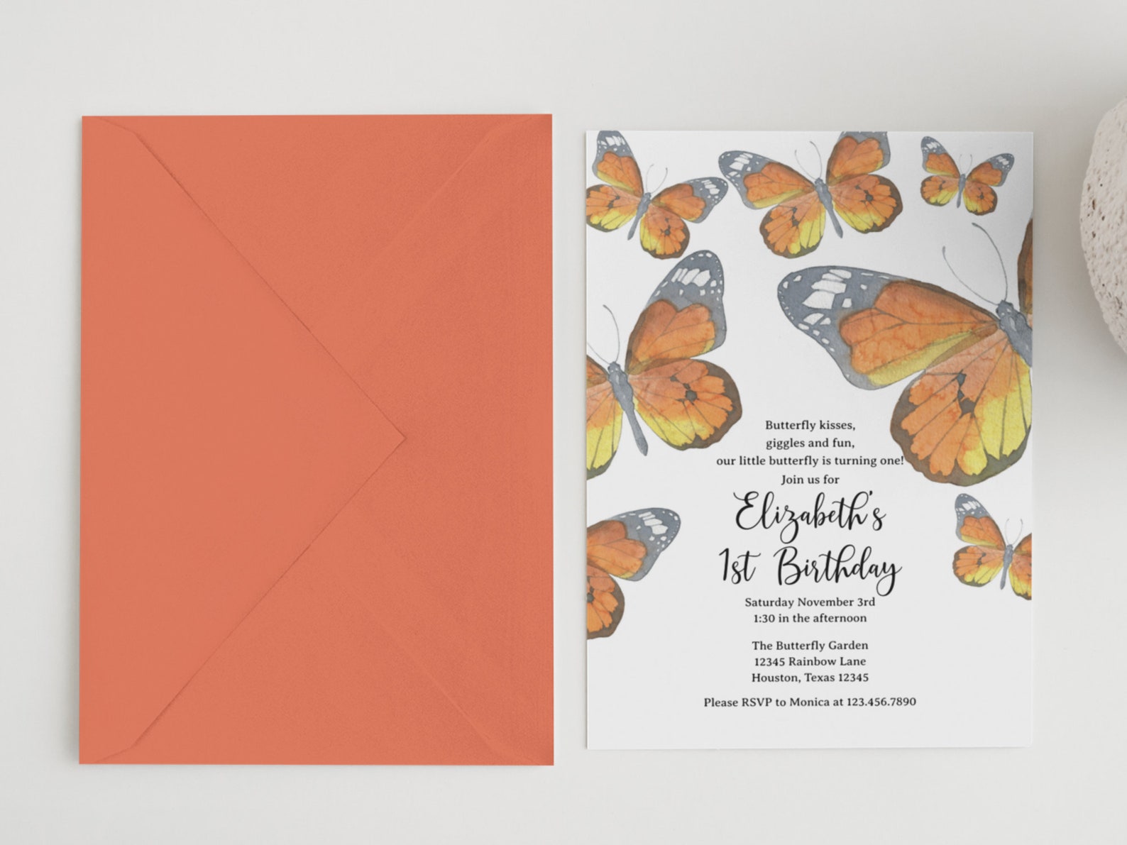 Monarch Butterfly Invitation Butterfly Invitation - Etsy