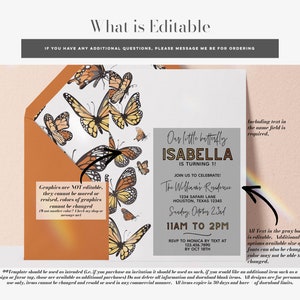 Editable Monarch Butterfly Party Invitation, Monarch Butterfly Birthday ...