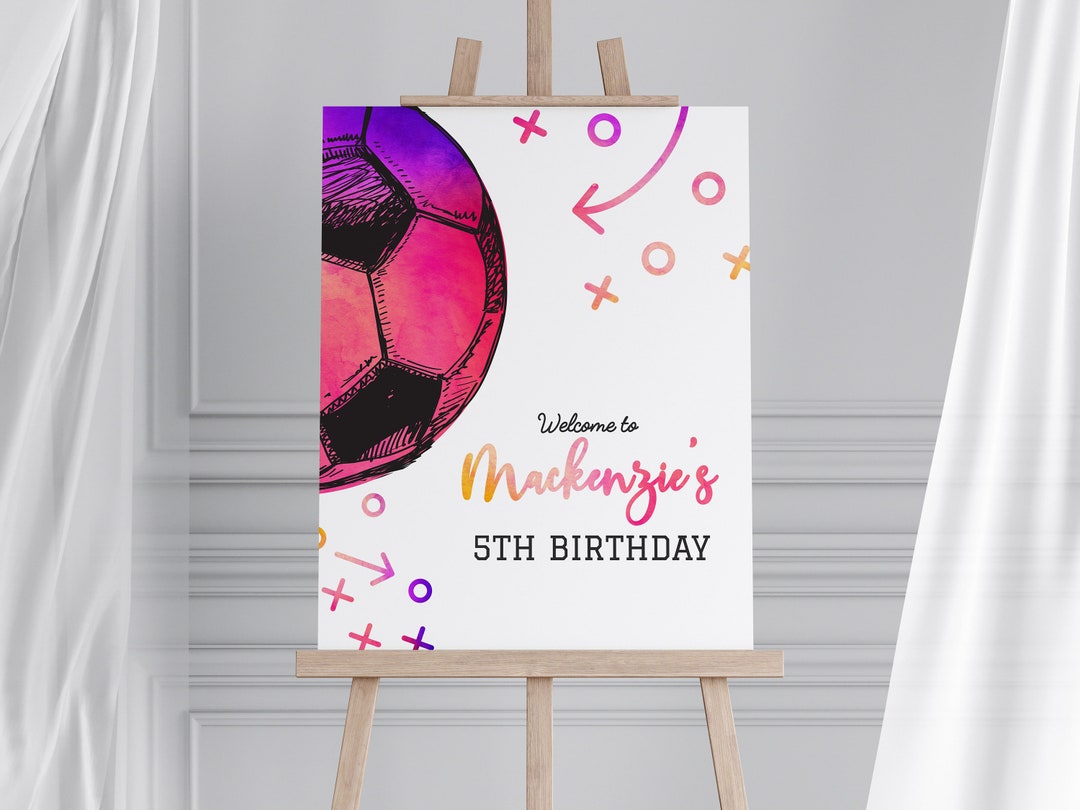 Editable Soccer Welcome Sign, Soccer Birthday Sign, Soccer Birthday ...