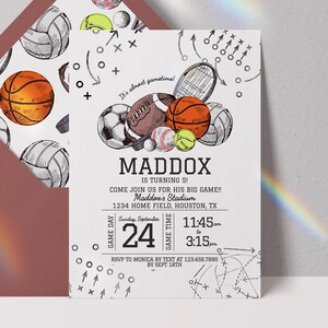 Editable Sports Invitation All Star Birthday Invitation Allstar ...