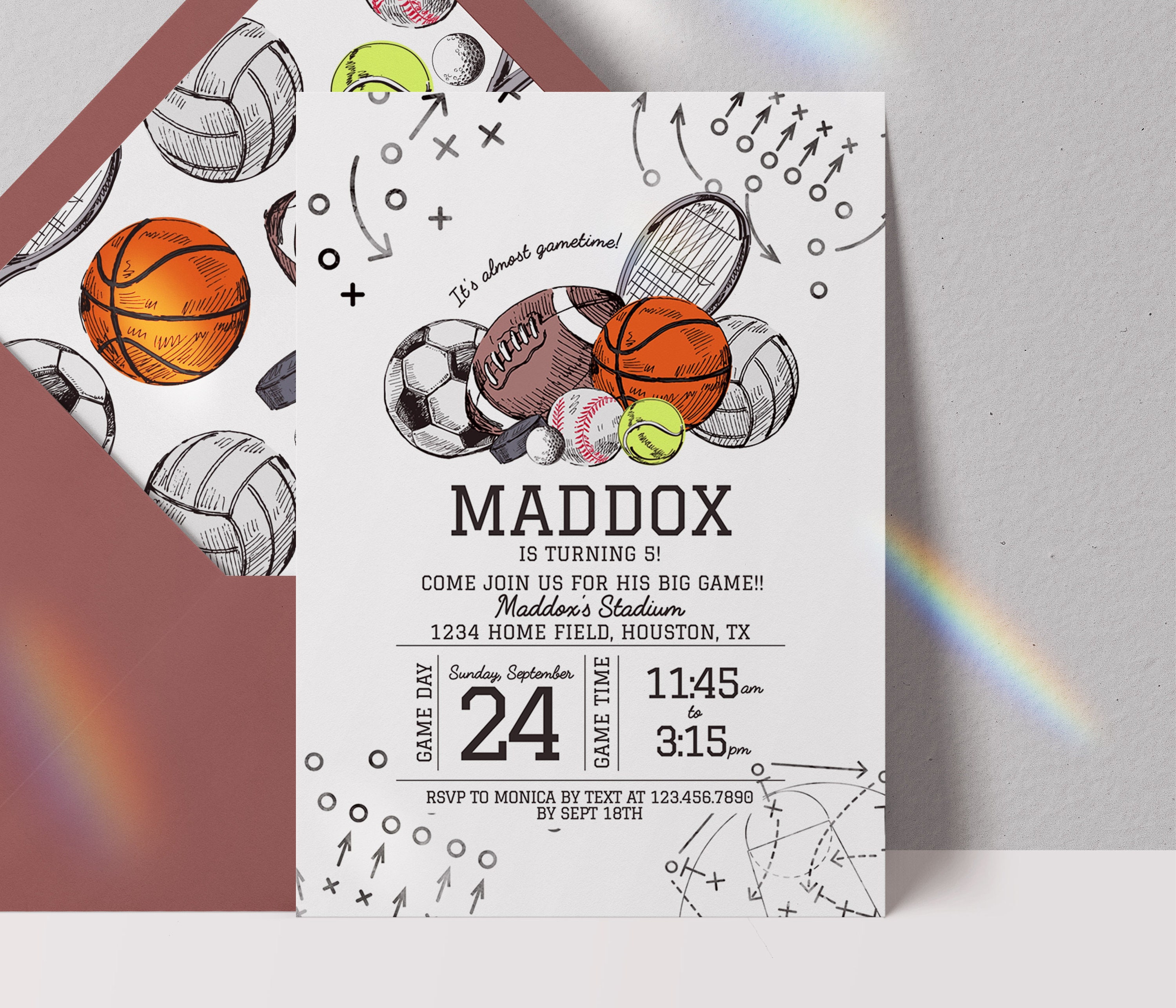 Editable Sports Invitation, All Star Birthday Invitation, Allstar ...