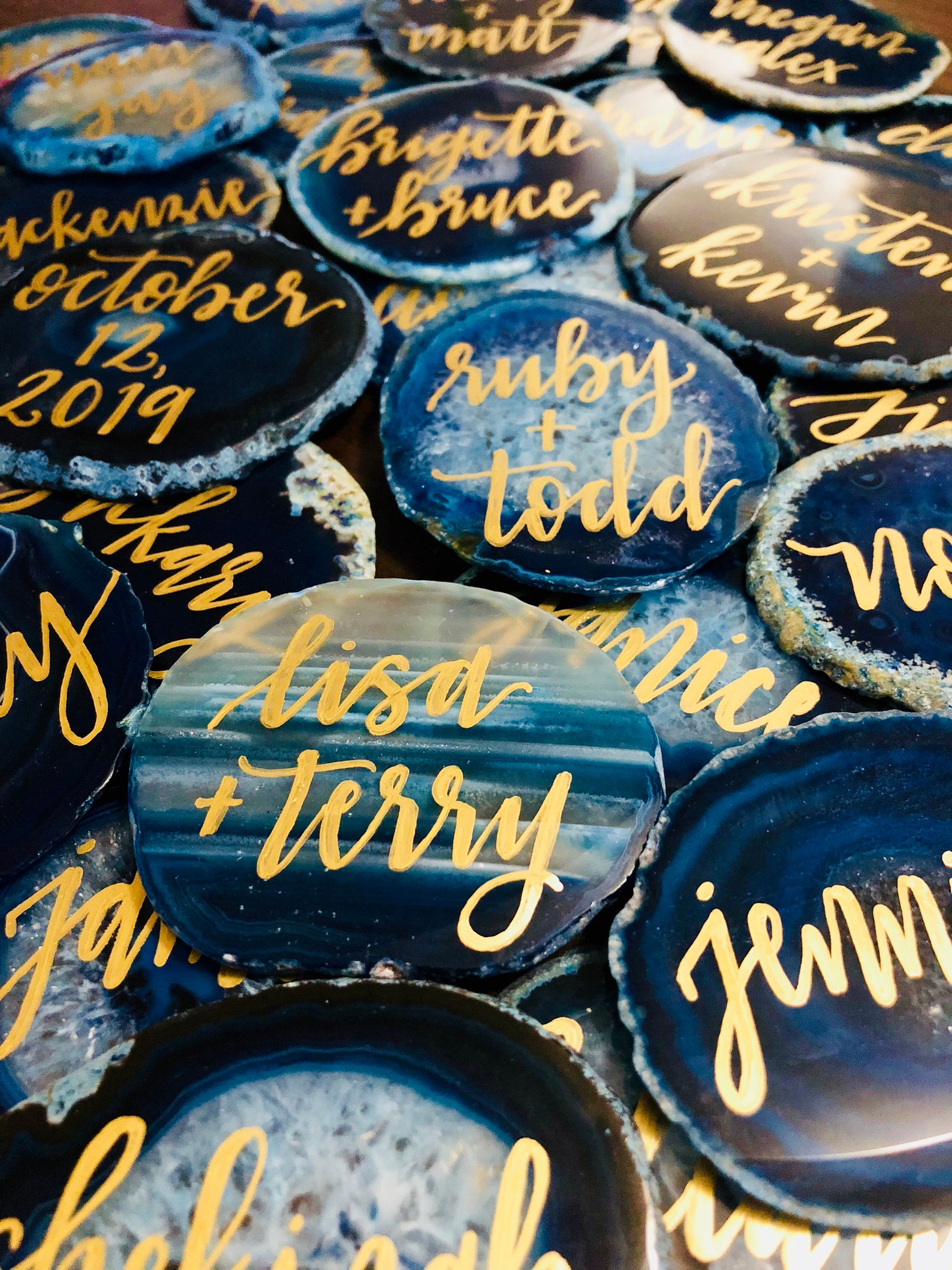 Agate Slices with Calligraphy Custom Made to Order Great | Etsy