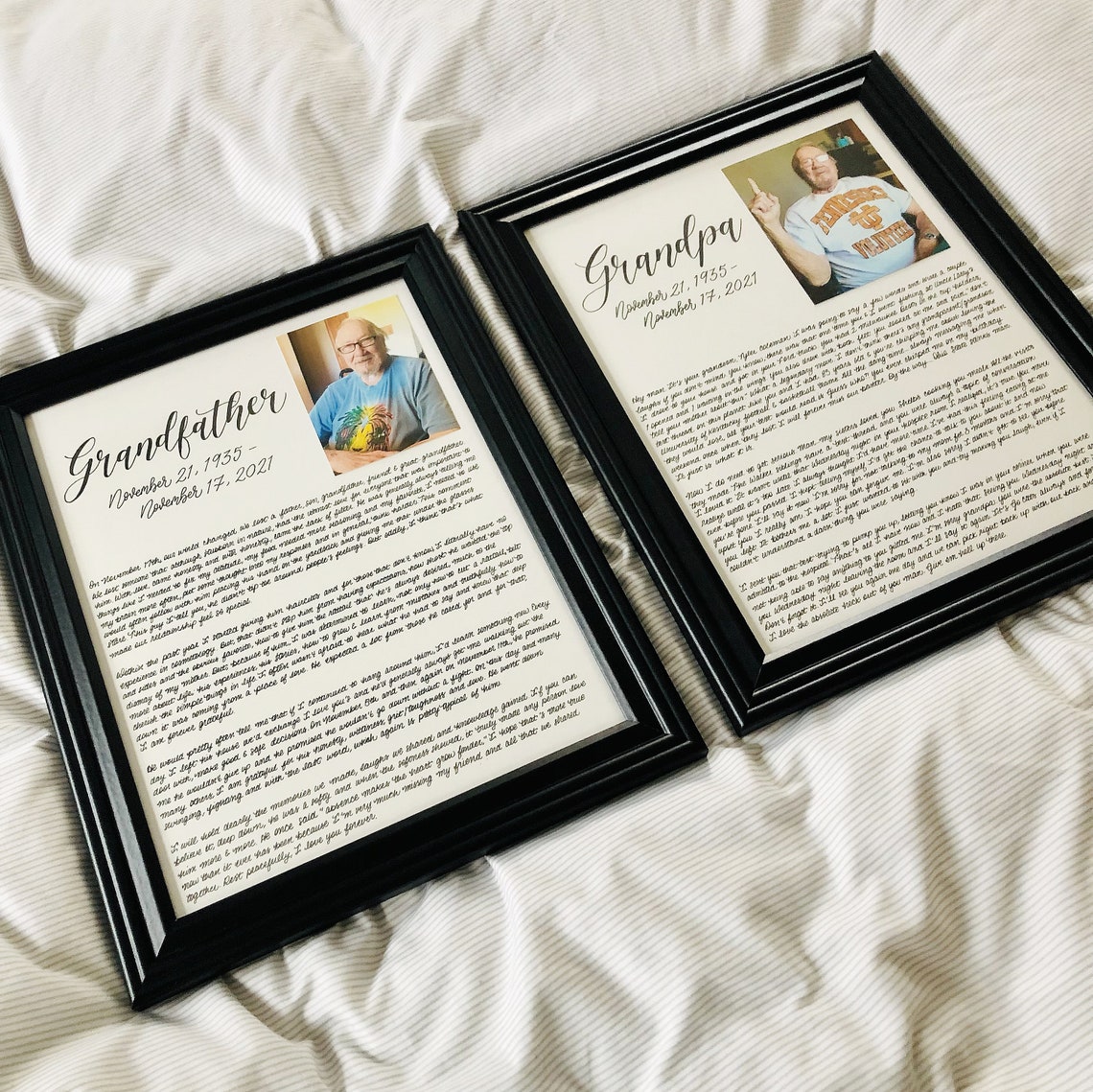 NEW WITH PHOTO Custom Framed Written Letters Wedding | Etsy