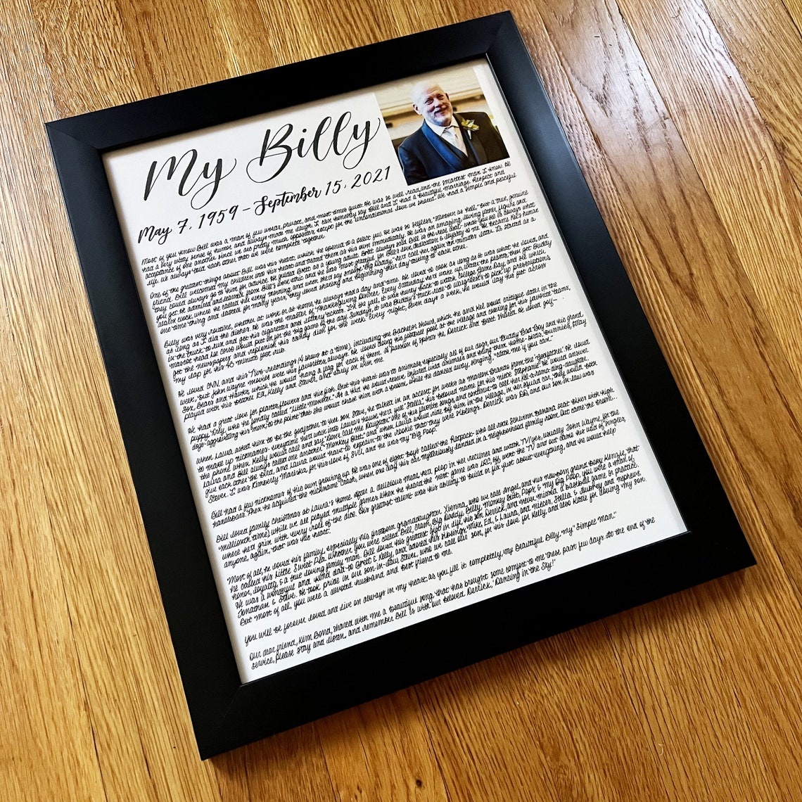 NEW WITH PHOTO Custom Framed Written Letters Wedding - Etsy