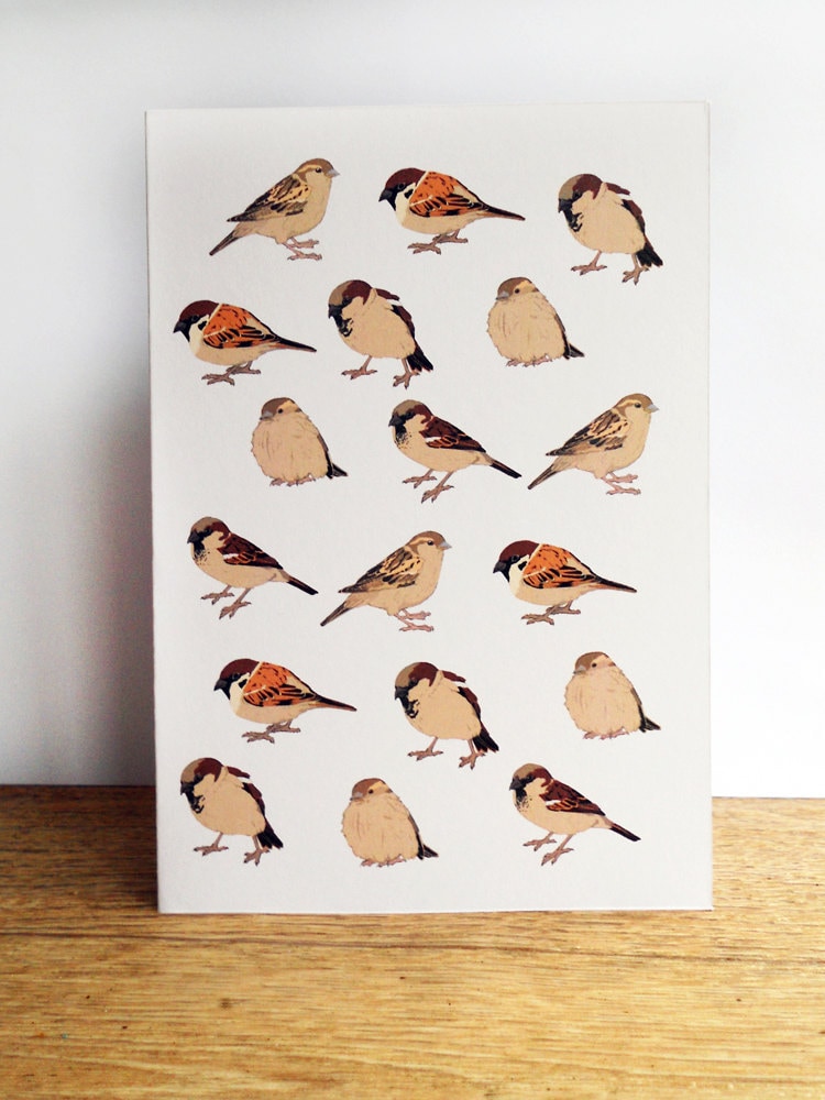 Tribe of Sparrows Card - Etsy