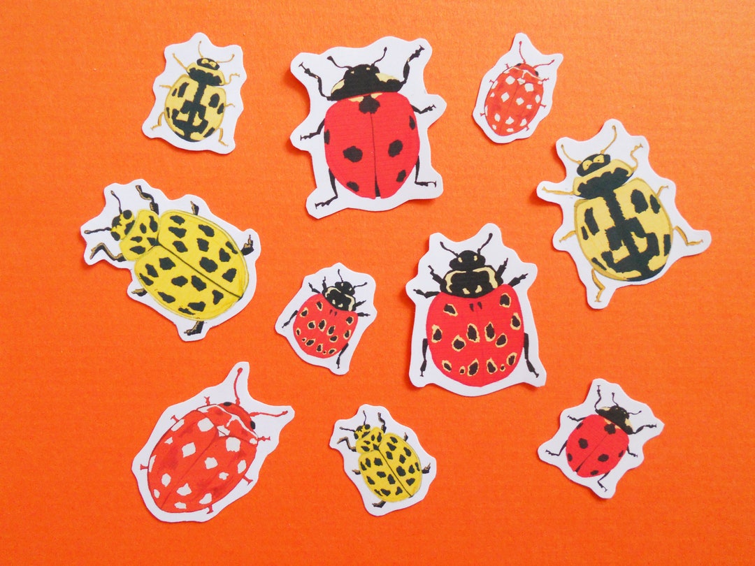 Ladybird Stickers (ten Sticker Flakes) - Etsy