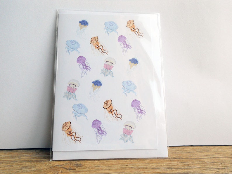 Bloom of Jellyfish Card - Etsy