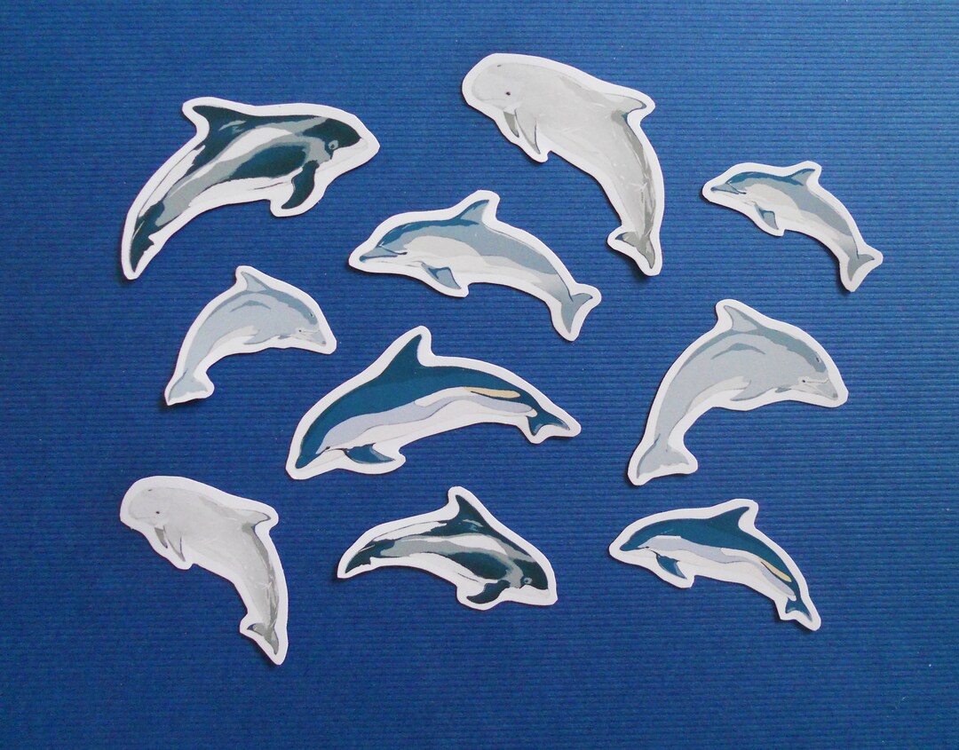 Delfin Sticker 10 Sticker Flocken - Etsy.de