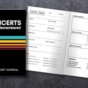 Concert Journal | Track Favorite Concerts | Music Diary and Logbook ...