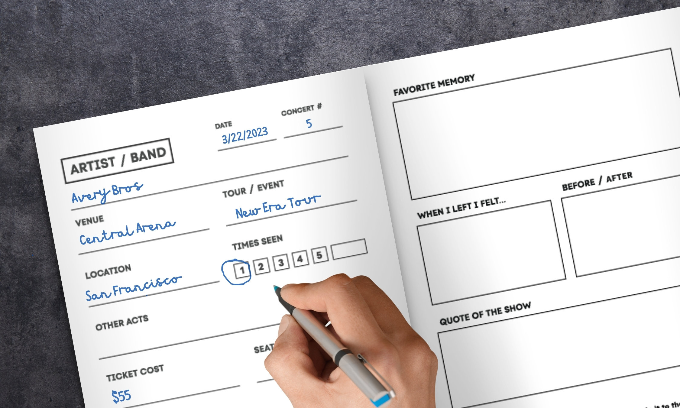 Concert Journal Track Favorite Concerts Music Diary and - Etsy