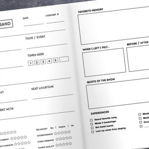 Concert Journal | Track Favorite Concerts | Music Diary and Logbook ...