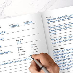 Reading Tracker Journal Book Review Journal Physical Reading Journal ...