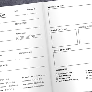 Concert Journal Track Favorite Concerts Music Diary and Logbook ...