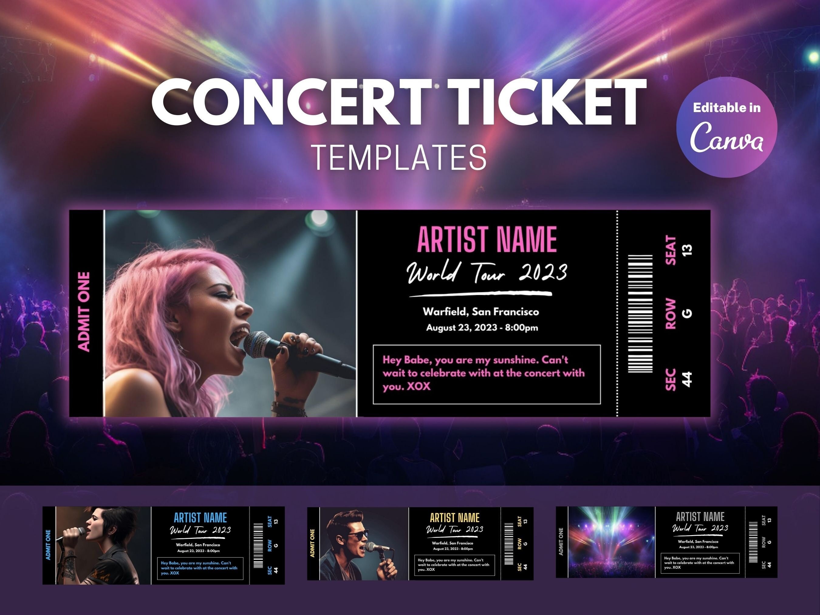 Rock Concert Ticket Template