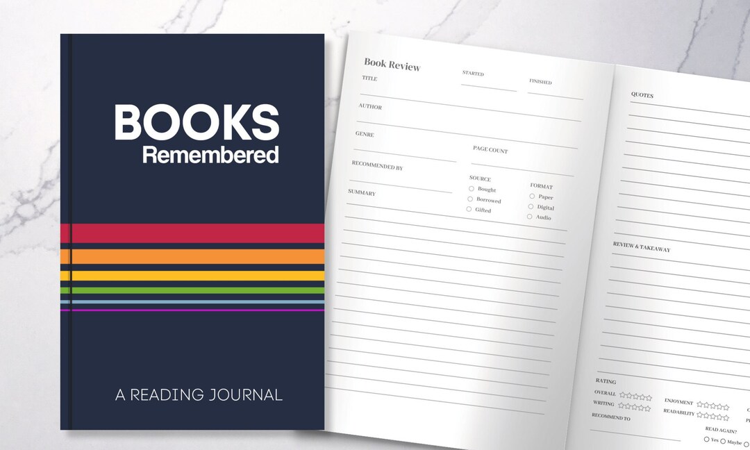 Reading Guided Journal Book Review Journal and Logbook Track Books With ...