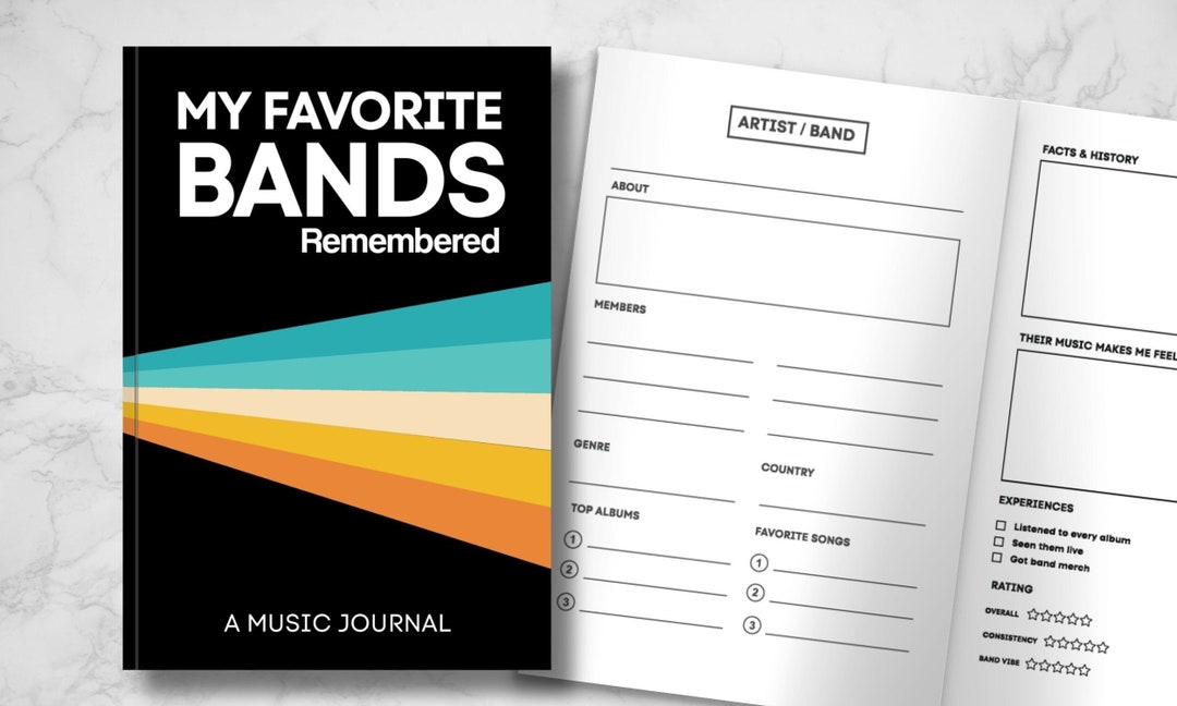 Favorite Bands Music Journal: Teen Music Activity Book (paperback) - Etsy