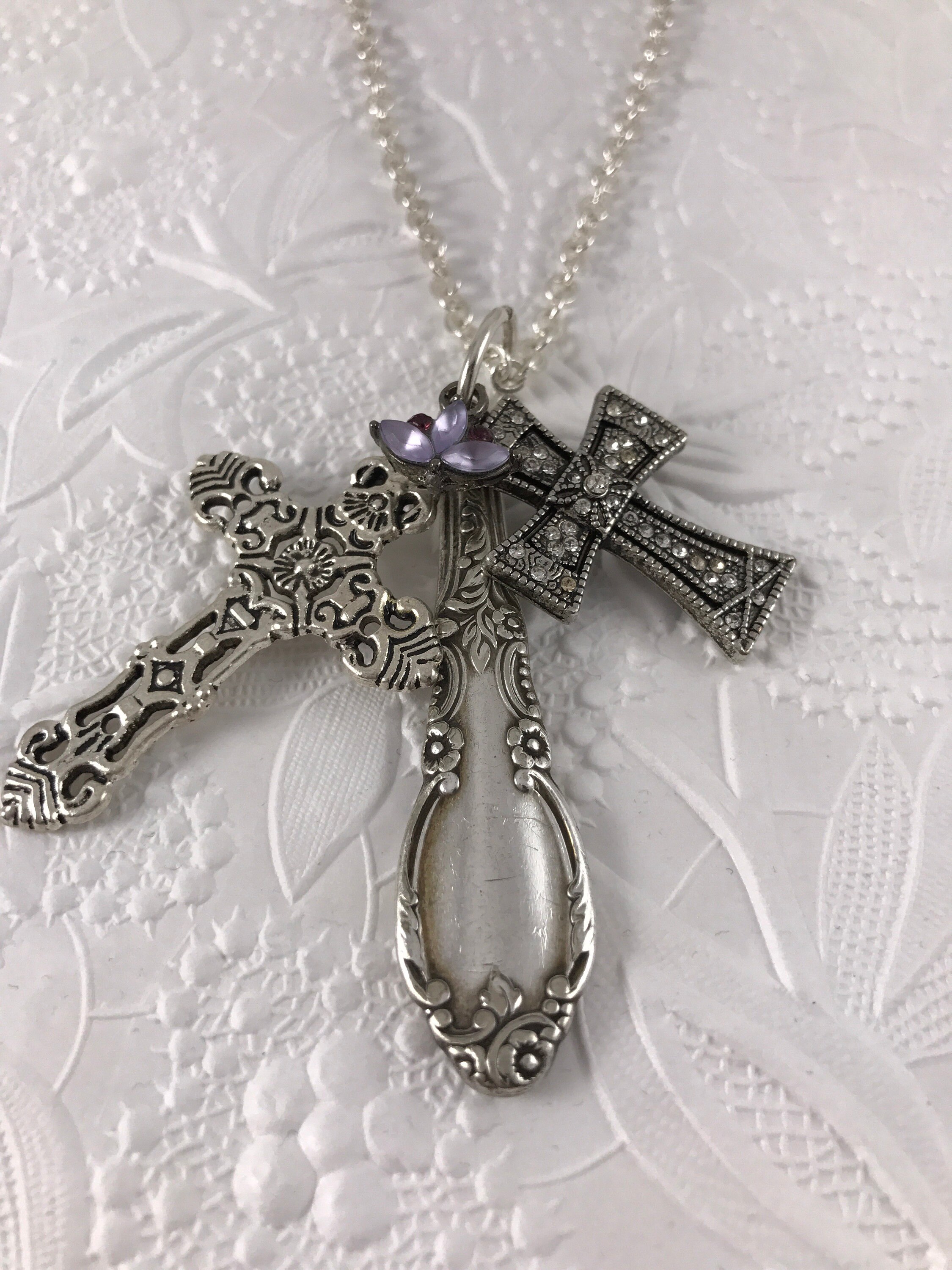 Confirmation Gift Spoon Jewelry Faith Jewelry Cross Pendant | Etsy