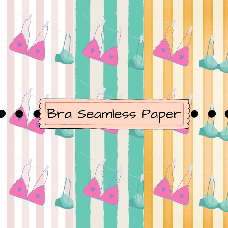Breast Cancer Ribbons, Bras, and Lingerie Digital Seamless Paper ...