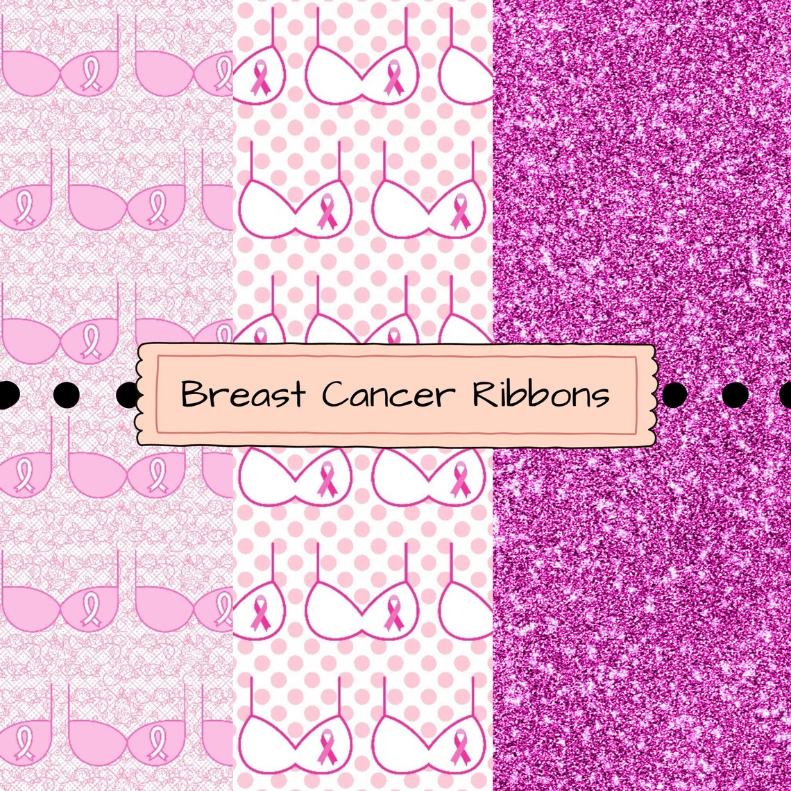 Breast Cancer Ribbons, Bras, and Lingerie Digital Seamless Paper ...