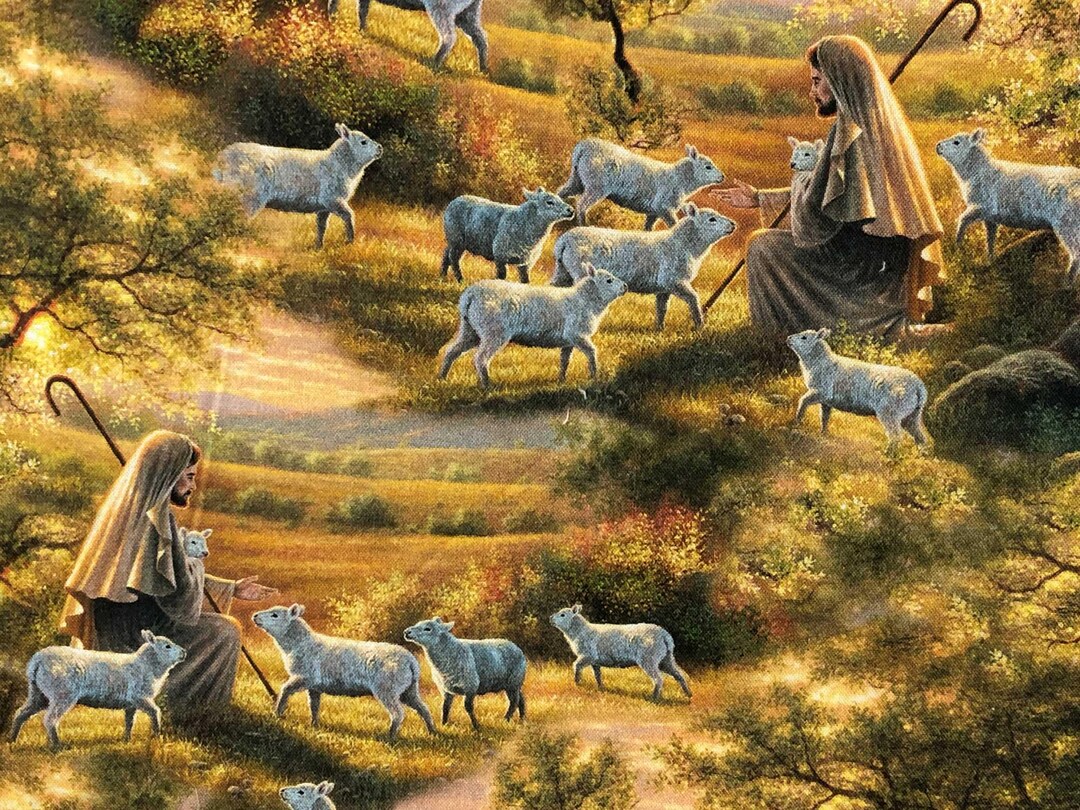 The Lord is My Shepherd Fabric Psalm 23 Shepherd Religious Christian ...