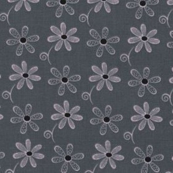 Gray Floral Fabric - Etsy