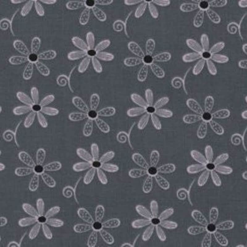 Gray Floral Fabric - Etsy