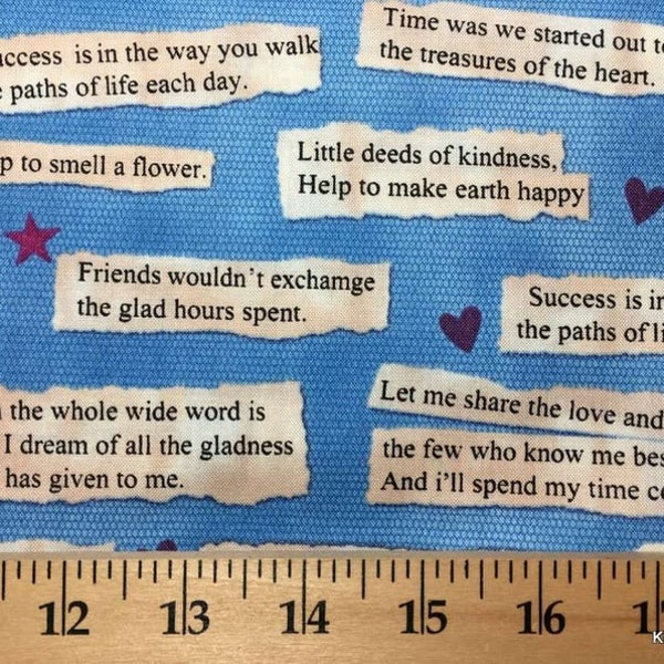 Text Print Fabric - Etsy