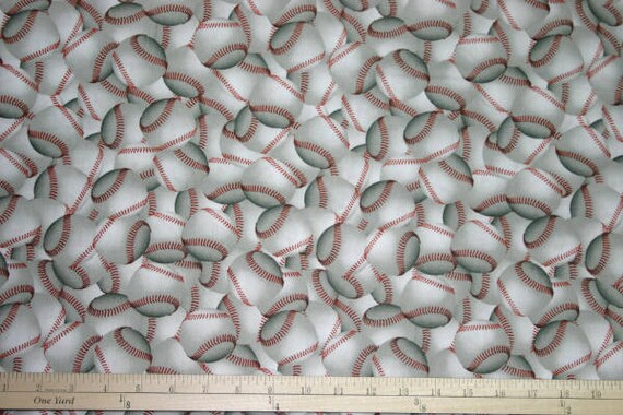 Baseball Fabric Baseballs All Over Fabric School Sports PE | Etsy