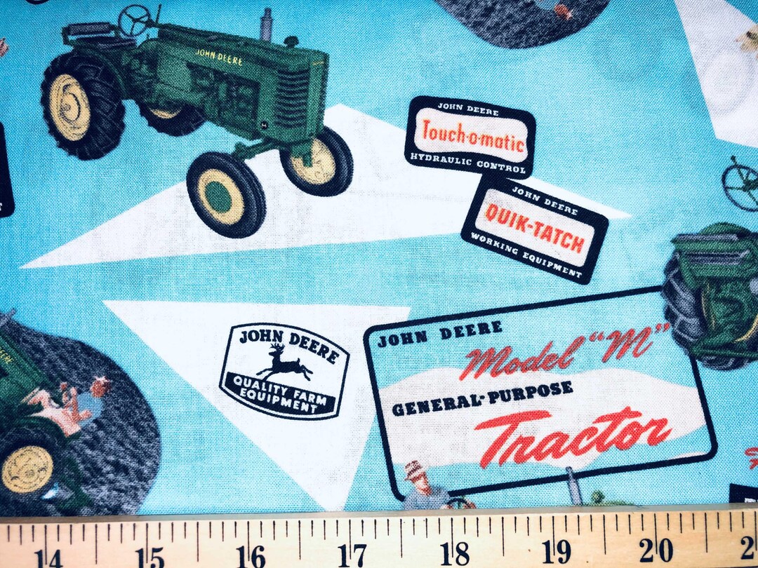John Deere Fabric Country Farm Tractor Model M Tractory Collage ...
