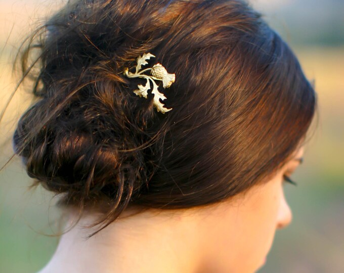 Gold Scottish Thistle Hair Pin Scotland Wedding Scotland Hair Pin ...