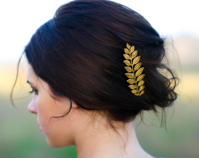 Greek Laurel Leaf Hair Pin Gold Grecian Laurel Leaf Bobby Pin Laurel ...