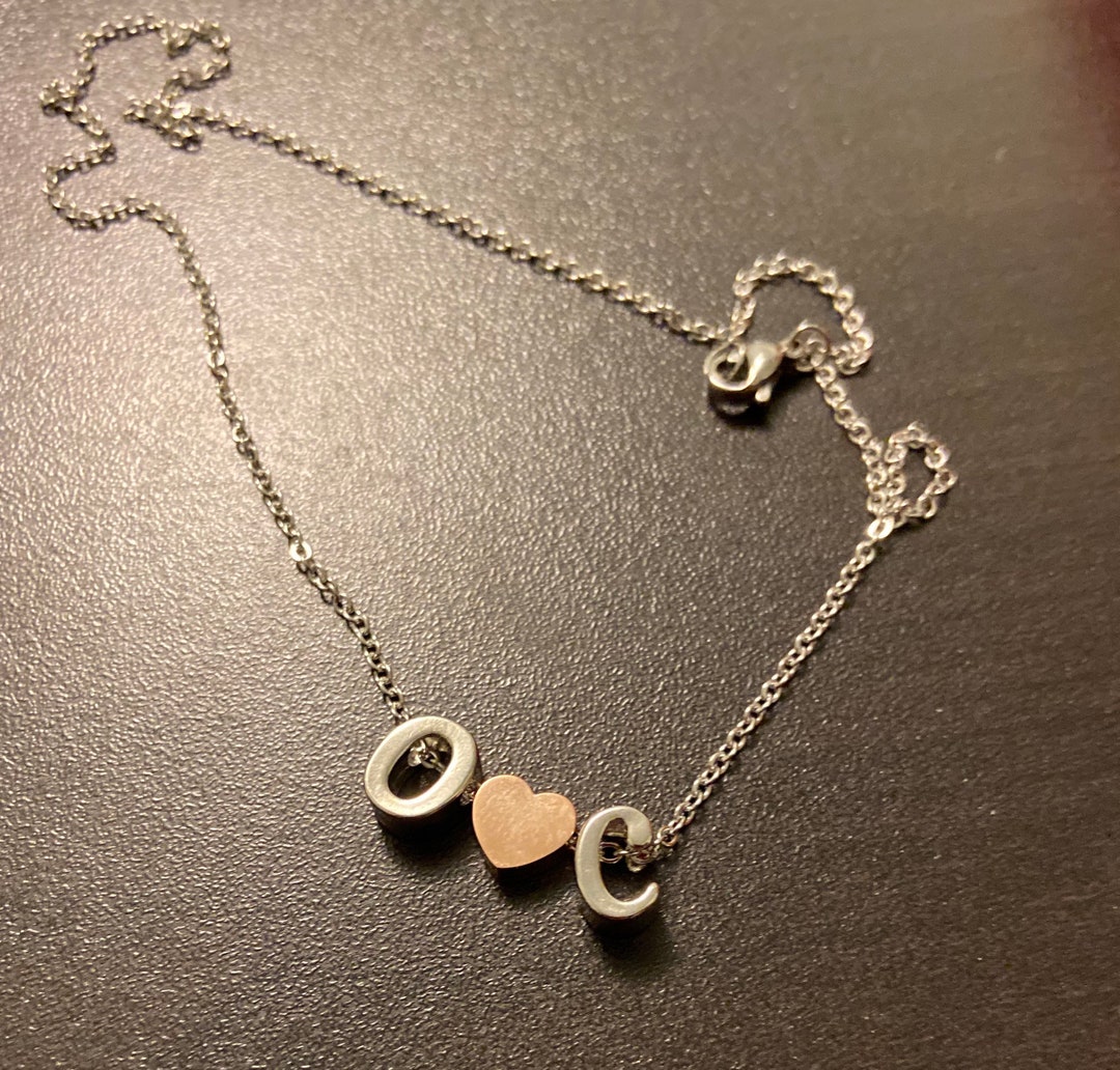 2 Initial Necklace Couple Gift Two Initial Necklace Double - Etsy