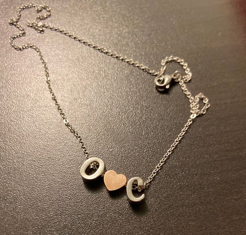 2 Initial Necklace Couple Gift Two Initial Necklace Double - Etsy