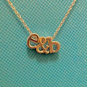 2 Initial Necklace Couple Gift Two Initial Necklace Double - Etsy