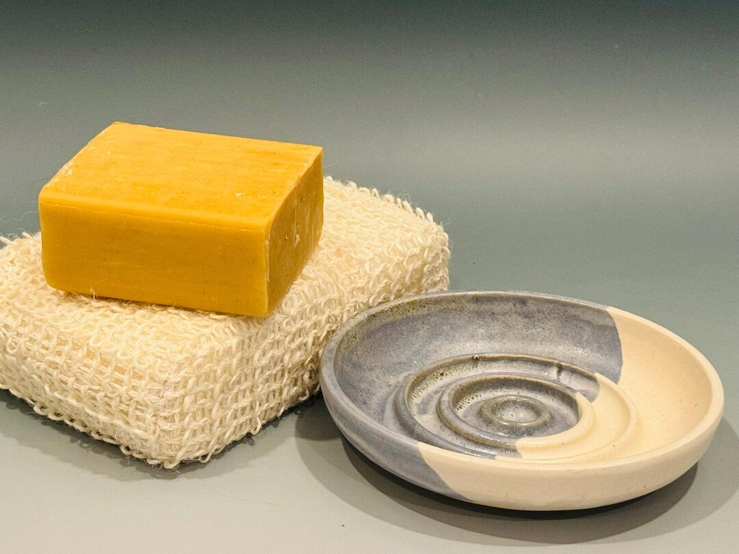 Hand-thrown Ceramic Soap Dish Gift Set | Includes Handmade Soap & Towel ...