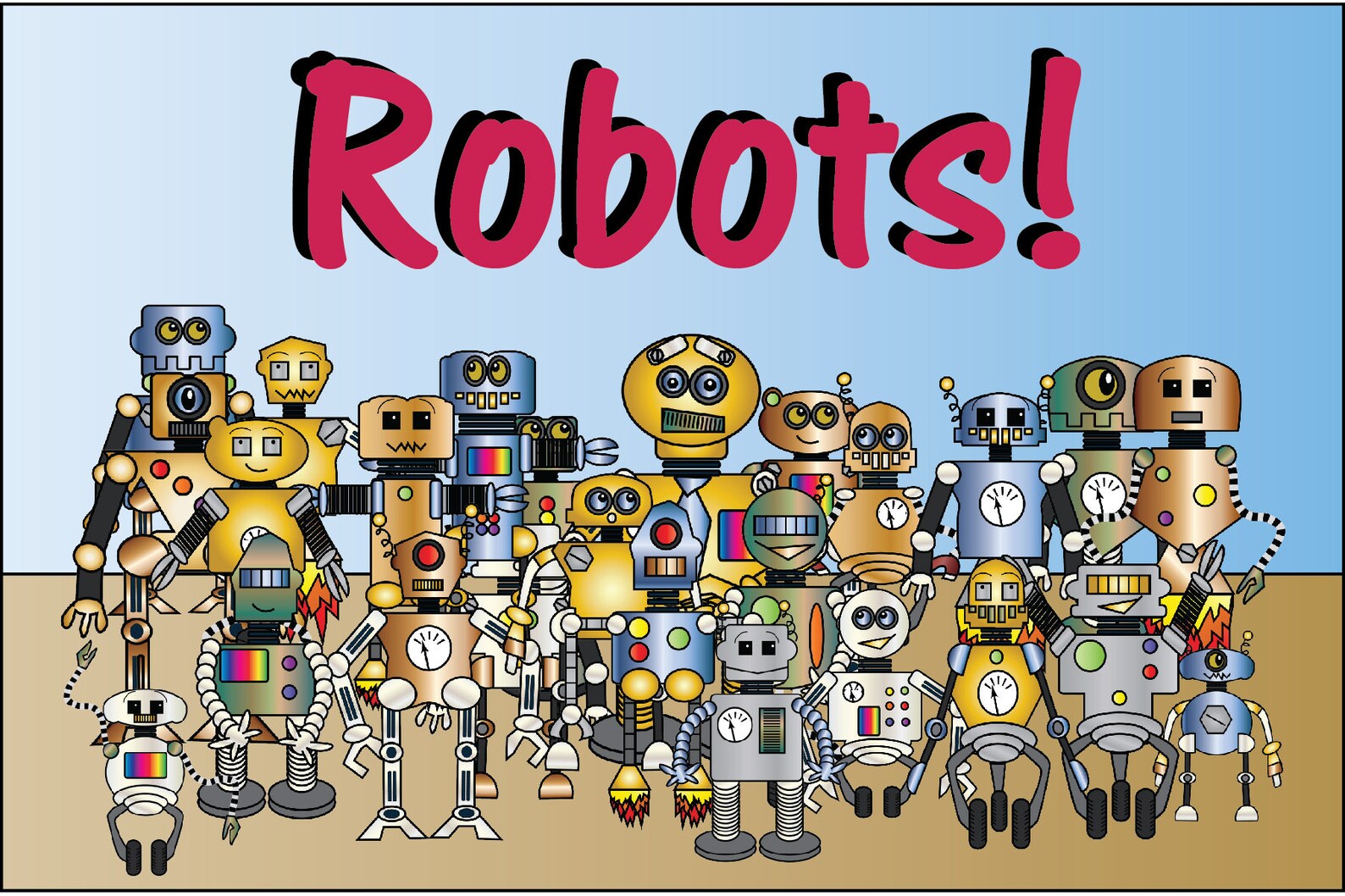 Robots - Images and Bulletin Board Set - Etsy
