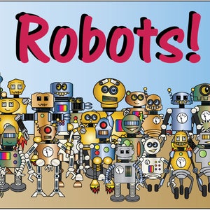 Robots - Images and Bulletin Board Set - Etsy