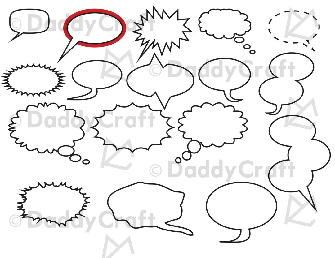 Comic Book Speech Bubbles (PSD/PNG Clipart) - Etsy