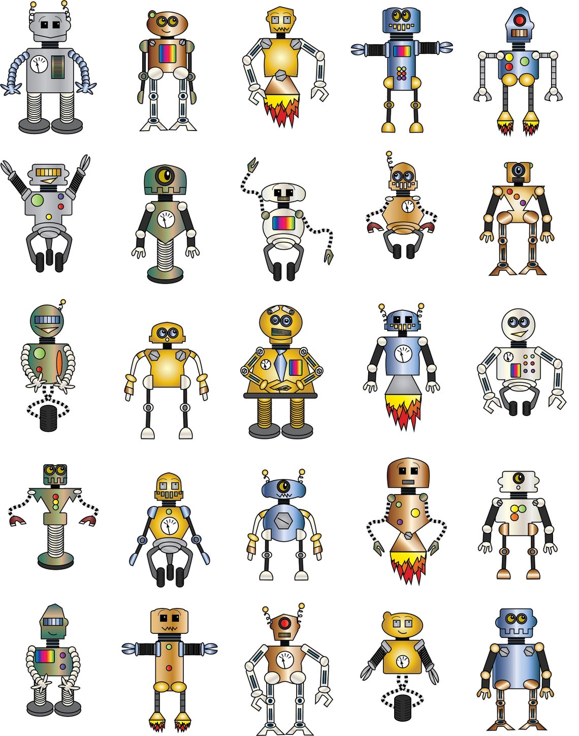 Robots - Images and Bulletin Board Set - Etsy